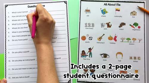 All About Me | Back to School ESL easy writing activities for English ...