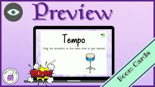 Learn Tempo Boom Cards | Distance Music Learning by Magic of Music Ed