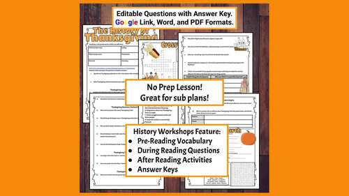 Thanksgiving History and Controversies Web Questions No Prep Grades 7-12