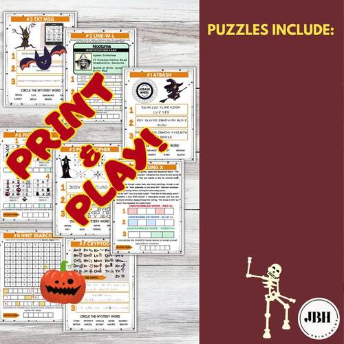 Haunted House Halloween Escape Room Game Printable for Youth, Classroom ...