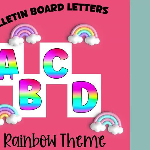 BULLETIN BOARD LETTERS (RAINBOW) by Kirk's Klassroom | TPT
