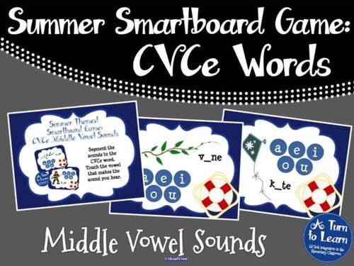 Summer Smartboard Game: CVCe Long Vowel Sounds (Smartboard/Promethean ...