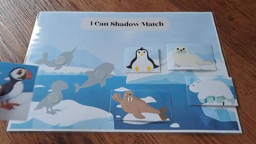 Winter Animal Shadow Matching Preschool Printable Matching Game | TPT