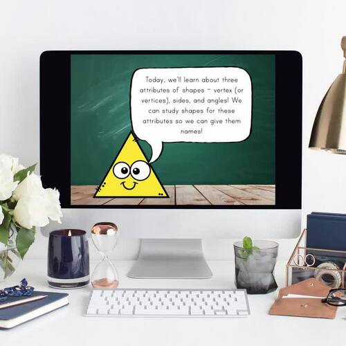 2D Shapes Sides & Vertices | 2D Shapes Games | 1st Grade Math Lesson Slides