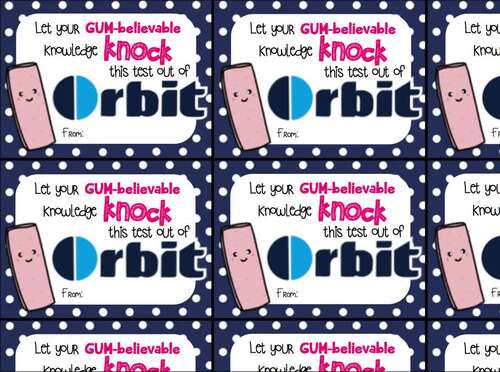 Orbit Gum Testing Motivation Gift Tag- Let your gum-believable ...