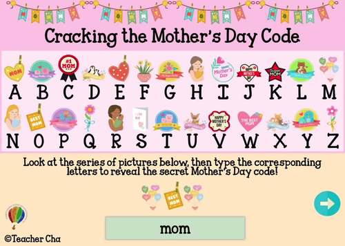 Crack the Code: Mother's Day Edition (BOOM Cards™ Teletherapy Distance ...