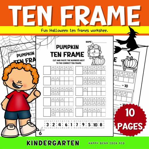 Ten Frames Practice Fall Pumpkins Counting,Matching: MathWorksheet ...