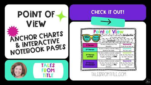Point of View Anchor Charts and Interactive Notebook Pages by Tales ...