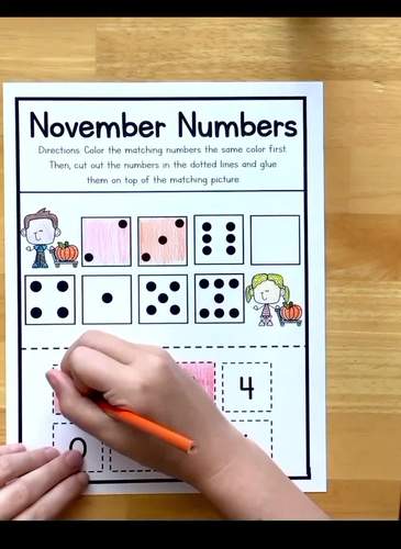 November Numbers Cut, Glue, and Match! October Kindergarten + VPK Math ...