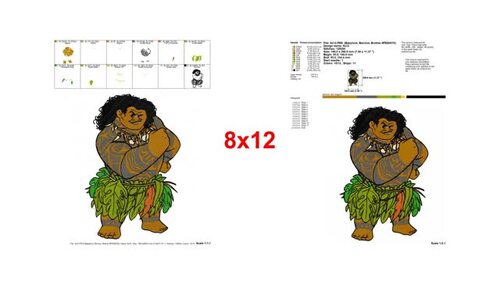 Disney Moana Maui Demigod Polynesian Tattooed Hero Embroidery Designs ...