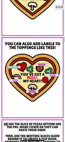 Pizza My Heart Valentine Writing Craft | Valentine’s Day Activity ...