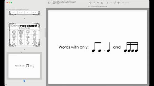 Cut & Paste Spring Music Rhythms Printable | Spring Music Rhythm Bundle