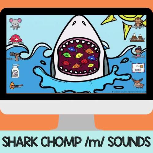 Shark Chomp M Sounds: No Print Interactive Activity for Speech Teletherapy