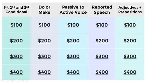 ESL Intermediate (A2, B1, B2) PowerPoint Games: Jeopardy + Noughts ...