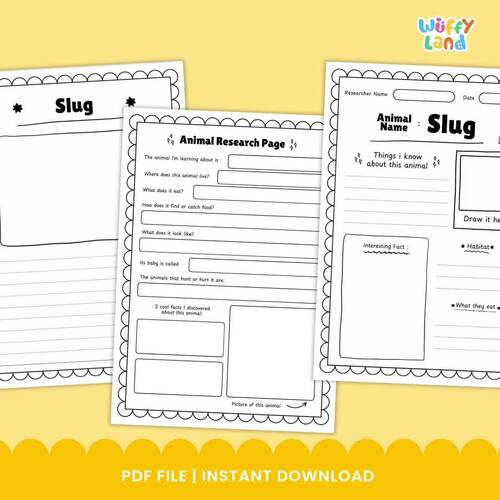 Slug Research Project | Animal Science Worksheets & Garden Nature Study