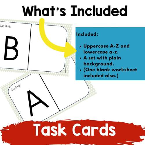 Autism, Special Ed., Kindergarten Fine Motor Imitation Task Cards (ABC's)