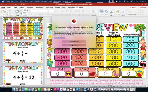 5th Summertime Math End of Year Review | Game Show | Summer Themed ...