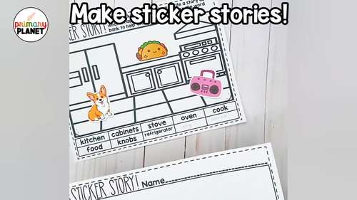 Fall Sticker Story Writing Center - Writing Paper & Word Bank - Writing ...