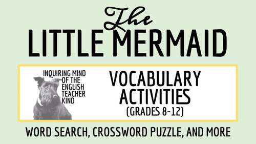 "The Little Mermaid" by Hans Christian Andersen Vocabulary Games and ...
