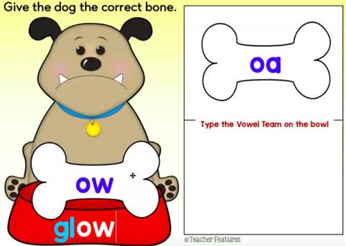 LONG VOWEL TEAMS PHONICS Dog Review Game Boom Cards™ 1st 2nd Grade