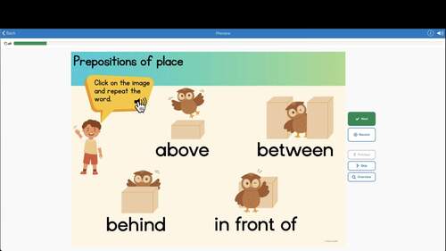 Prepositions of Place | interactive activities | BOOM Cards | English ESL