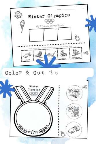 Winter Olympic Activities | Scissor Skills | Preschool | Kindergarten Craft