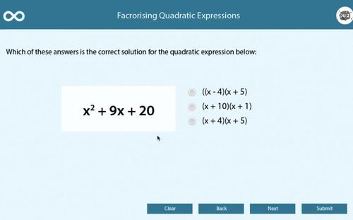 Factoring Quadratic Expressions Interactive Lesson and Activities