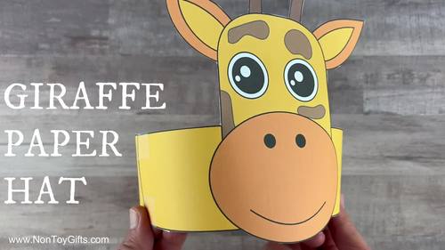 Giraffe Headband - Zoo Animal Paper Hat - Crown - Coloring Activity