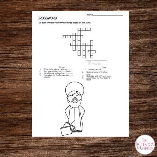 Catholic Saint Word Puzzles - No Prep Activity - St Matthew | TPT