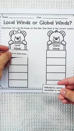 Local Winds or Global Winds? – Cut and Paste Sorting Activity for Science!