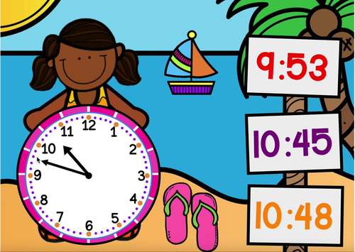 Telling Time Review | Hour, 1/2 Hour, Quarter-Hour, 5 & 1 Minutes (BOOM ...