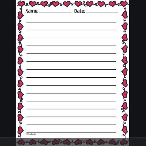 February Themed Lined Paper | Writing Centers | Differentiated ...