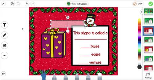 3D Shapes Christmas Santa's Bag Craft and Preloaded Seesaw Activities