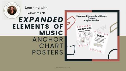 Expanded Elements of Music Anchor Chart Posters - Apples Border | TPT