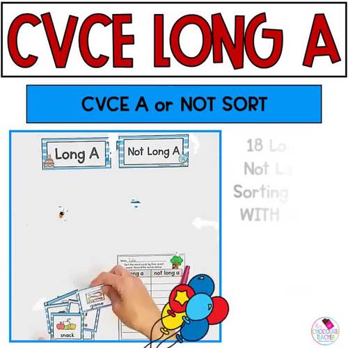 CVCE Worksheets - Phonics Centers - Long A - Silent E by The Chocolate ...