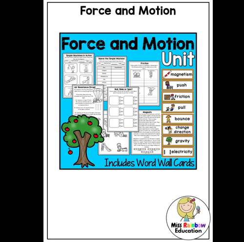 Force and Motion Science Unit by Miss Rainbow Education | TPT