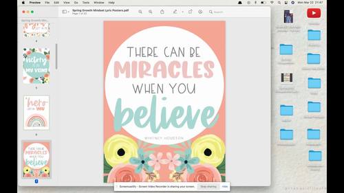 Spring Growth Mindset Lyric | Posters by musicpluscoffee | TPT