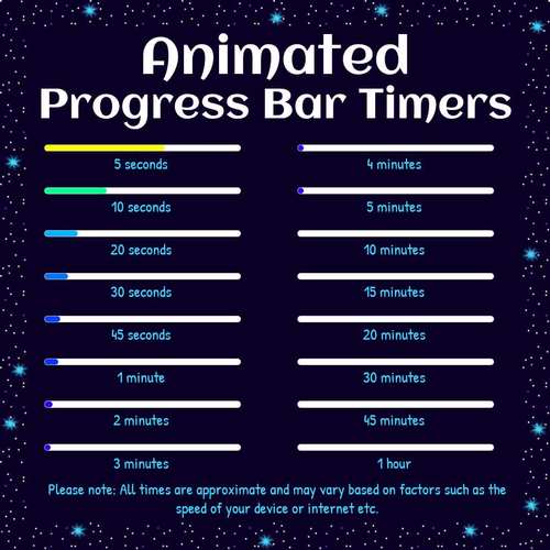 Animated GIF Progress Bar Timers Clipart – White by Colleen's Cosmic ...