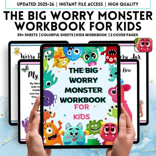 Worry Monster Workbook for Kids | Anxiety Activities, Coping Skills ...