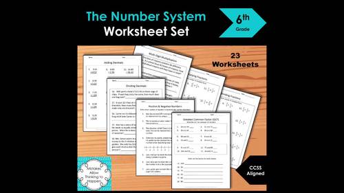 6th Grade Number System Worksheet Practice Set | TpT