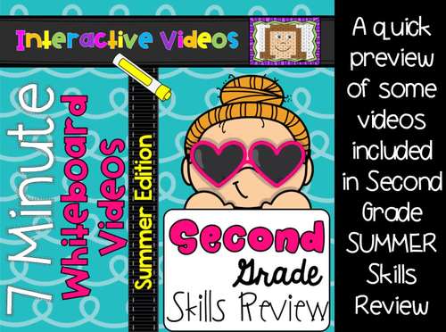 2nd Grade Summer 7 Minute Whiteboard Videos - Second Grade Math ELA Review