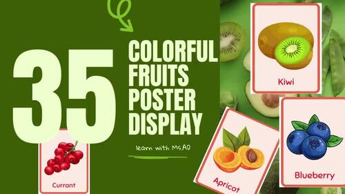 Colorful fruits poster display by Learn with Ms AD | TPT