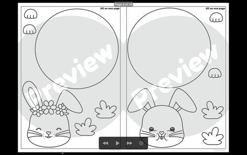 Easter Bunny Craft Printable Rocking Card Template Spring Cut and Paste ...