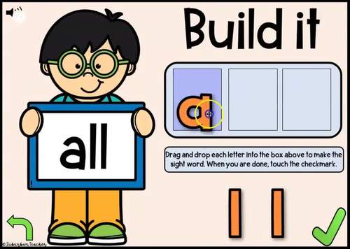 Kindergarten Sight Word Game Boom Cards by Suburban Teacher | TPT