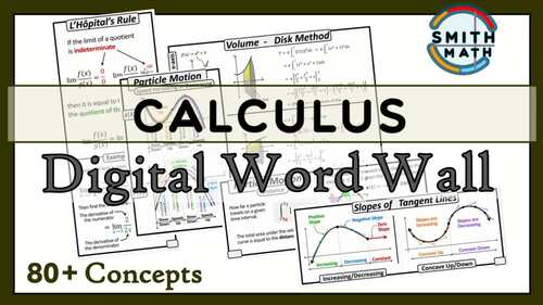 Calculus Word Wall Posters by Smith Math | TPT