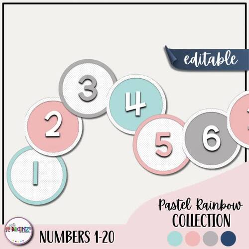Boho Circle Numbers Posters & Cards (1–20) | Printable PDF + Editable ...