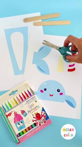 Printable Narwhal Craft Coloring Activity Ocean Animal Template Build a ...