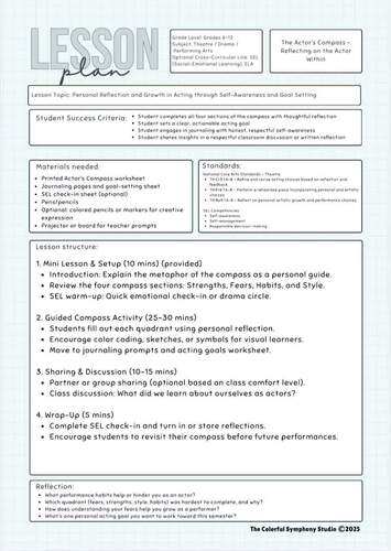 The Actor’s Compass: Performance Style Reflection & SEL Growth for ...
