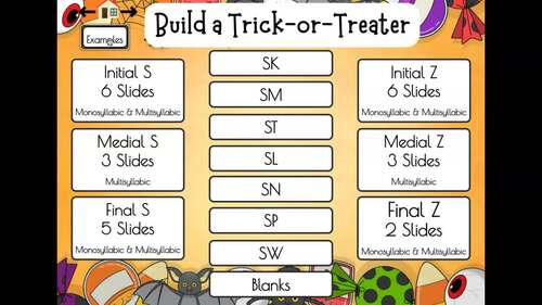 Build a Trick or Treater BOOM Cards™ S, S-Blends, and Z Sounds - Speech ...