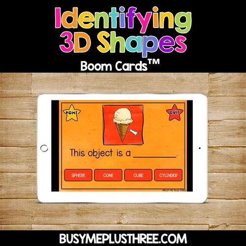Identifying 3D Shapes BOOM CARDS™ Geometry Game with Solid Shapes 1st ...